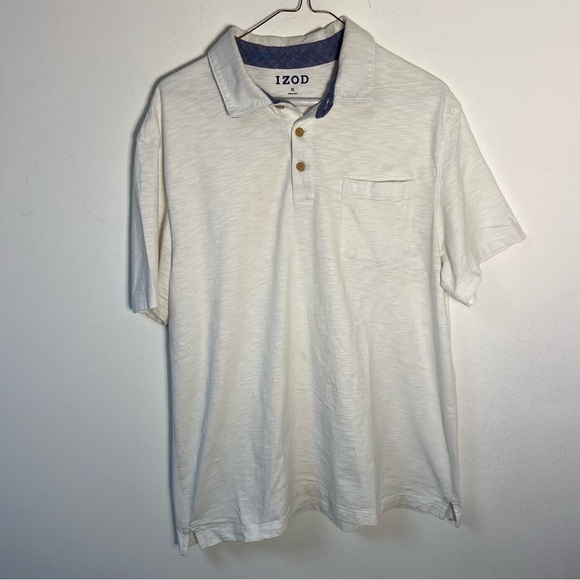 Izod | Shirts | Izod Mens Shirt Polo White Short Sleeve Xl Golf Tennis | Poshmark